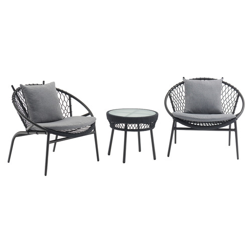 Dark Grey Finlay Outdoor 2 Person Lounge Set